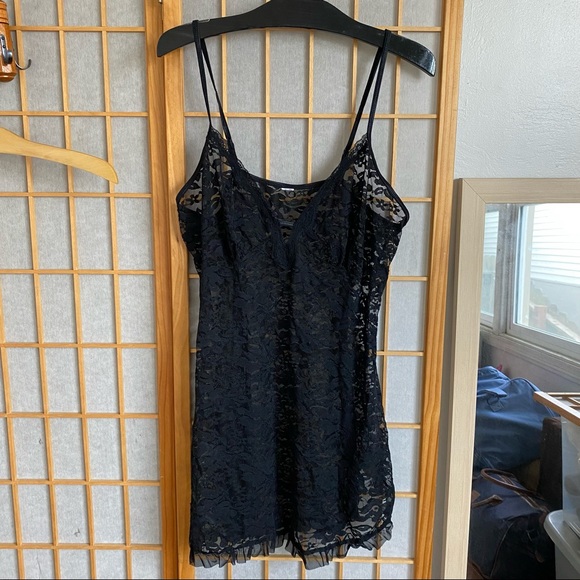 Victoria's Secret | Intimates & Sleepwear | Black Lace Lingerie Ruffle ...